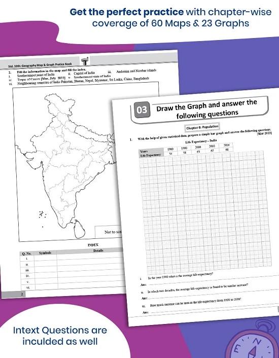 Maps & Graph Practice Book | Std 10th SSC English Medium