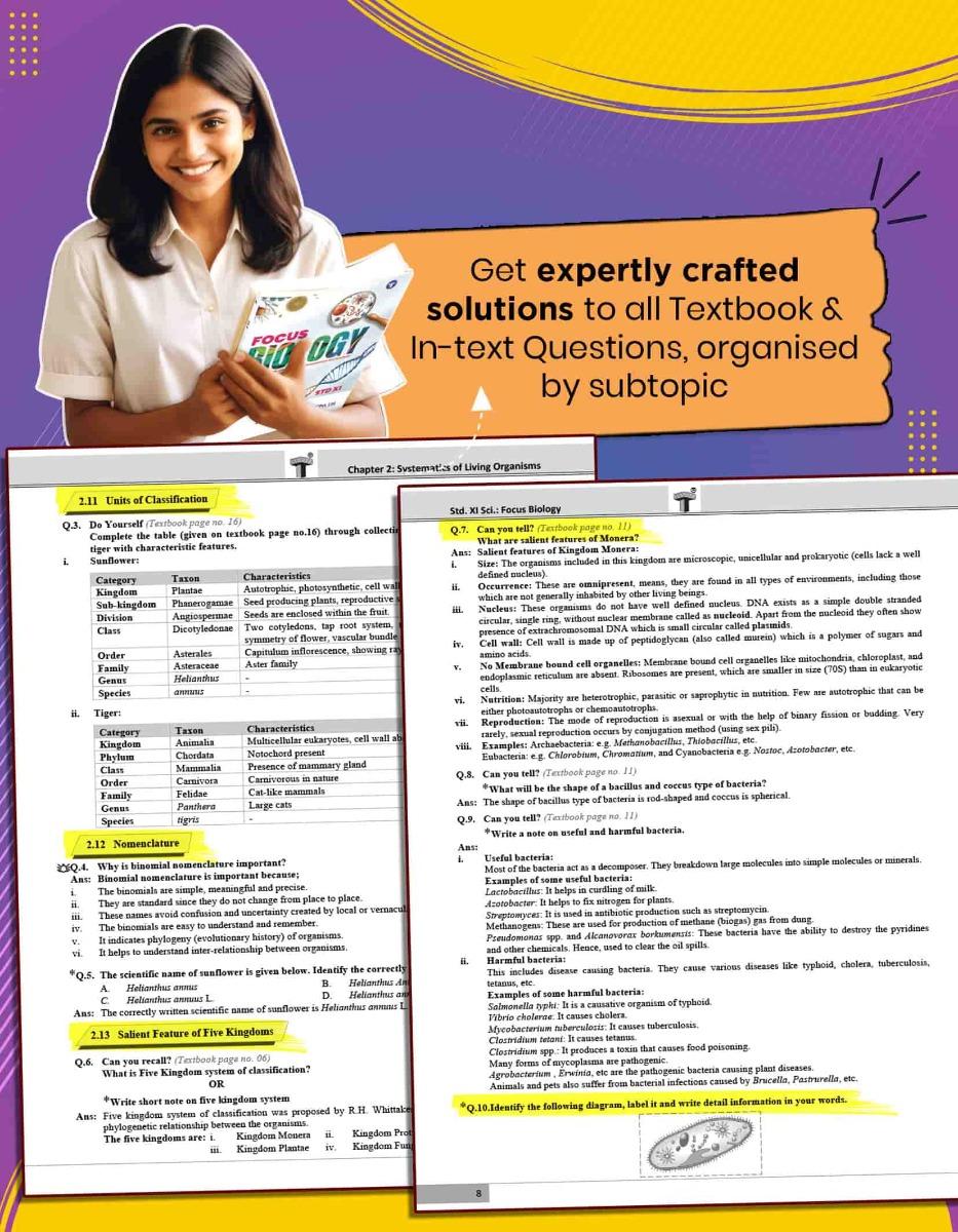 Biology Focus Notes | Std 11 Science Biology Book