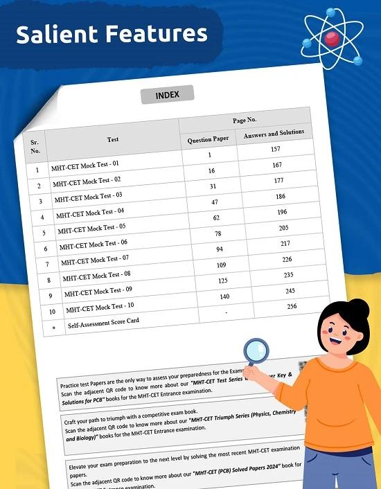 MHT-CET PCB 10 Full Mock Tests with Solutions Book for 2025 Exam